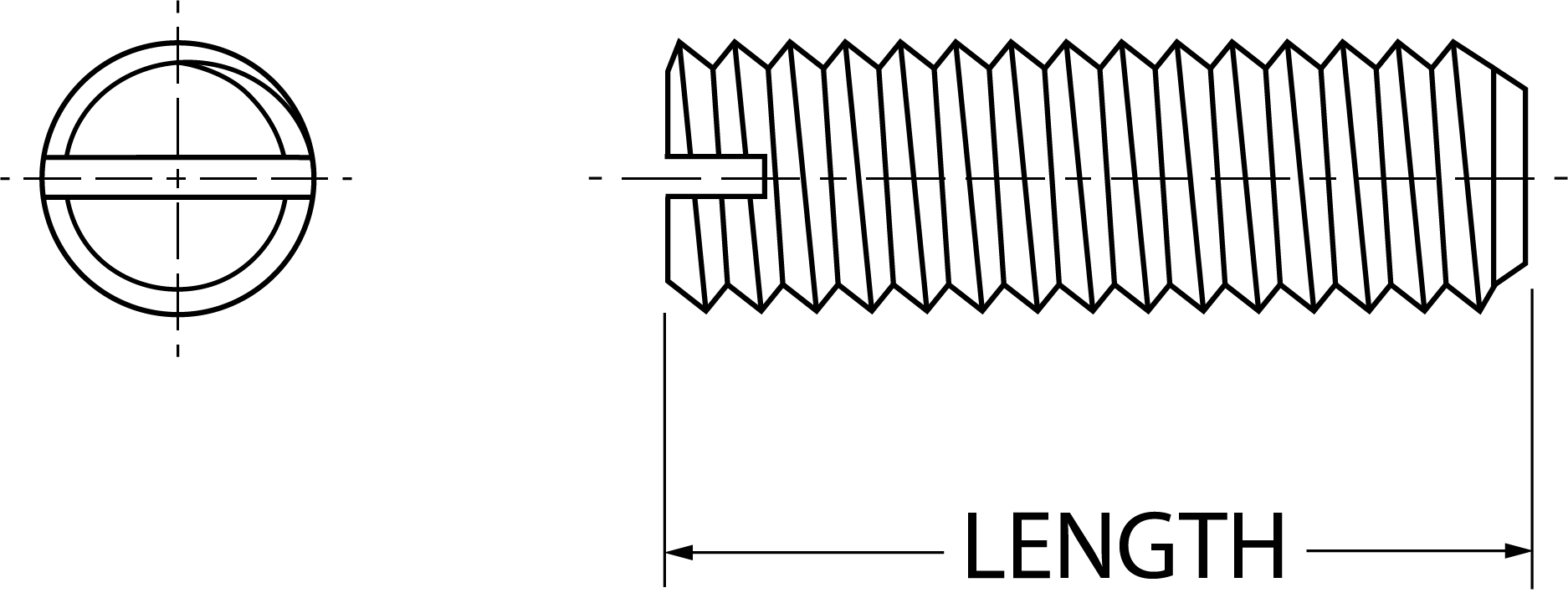 Ceramic Set Screw Slotted Flat Point Metric